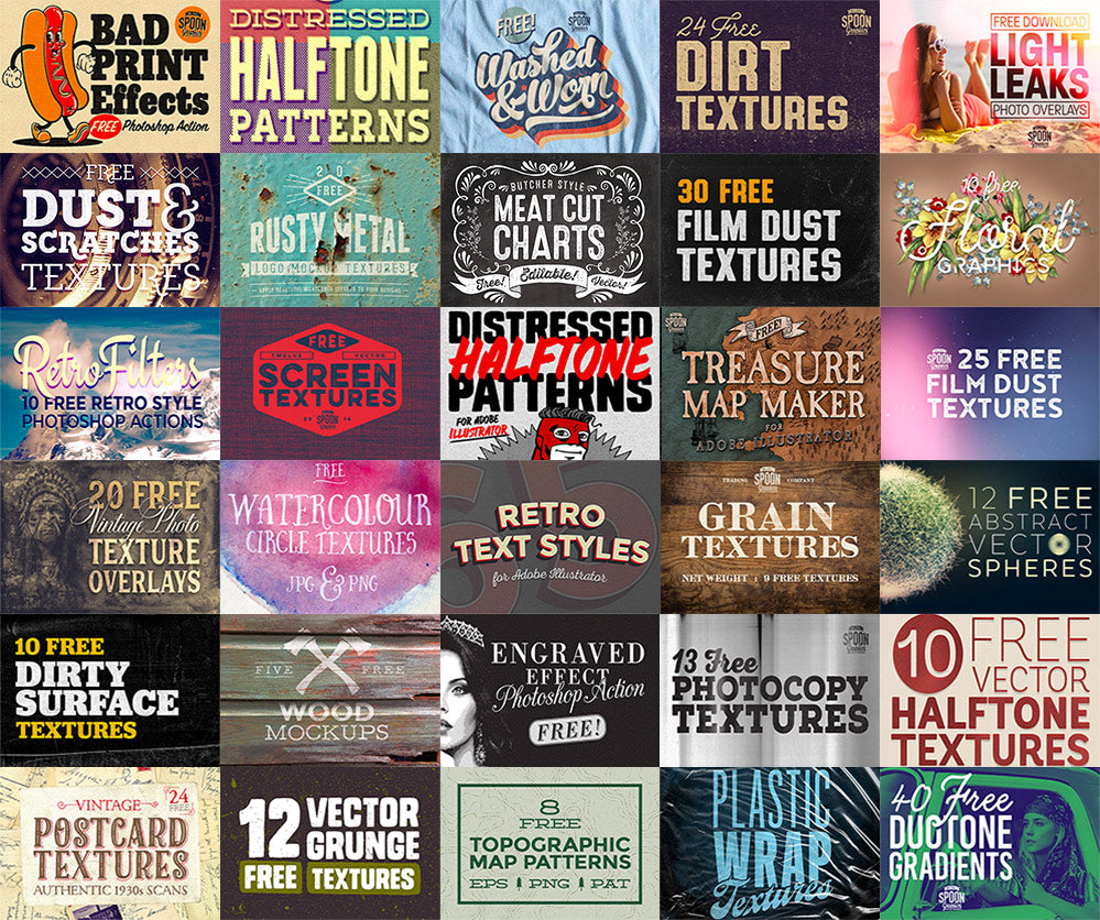 Linocut & Woodcut Illustrator Brushes – Spoon Graphics Shop