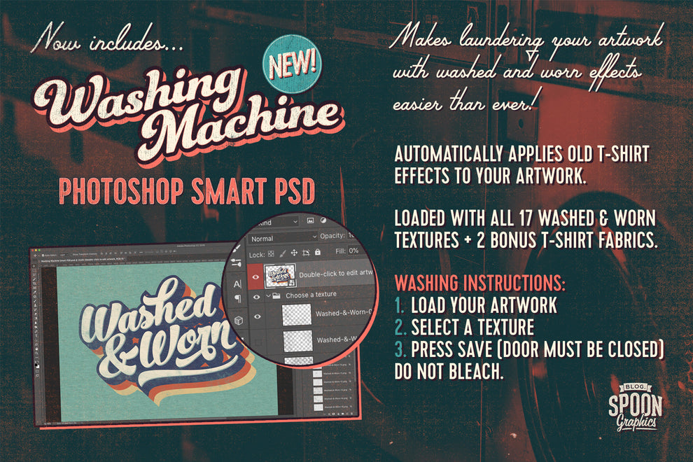 Washed & Worn Deluxe Vintage T-Shirt Textures Pack – Spoon Graphics